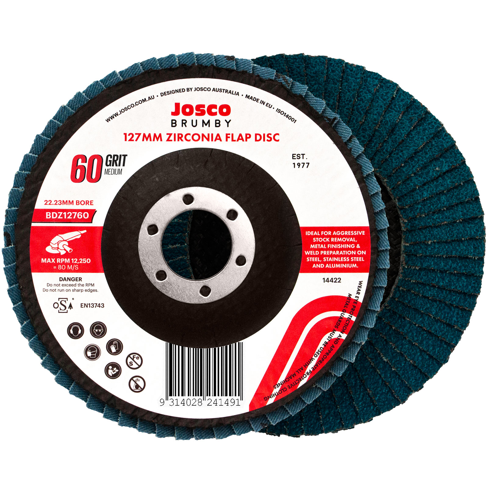 Brumby 127mm Zirconia Flap Disc 60G - Josco