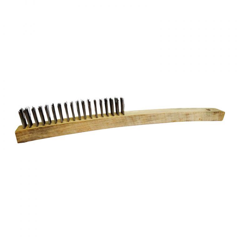 Josco 3 Row Stainless Steel Hand Brush Long Handle - Josco