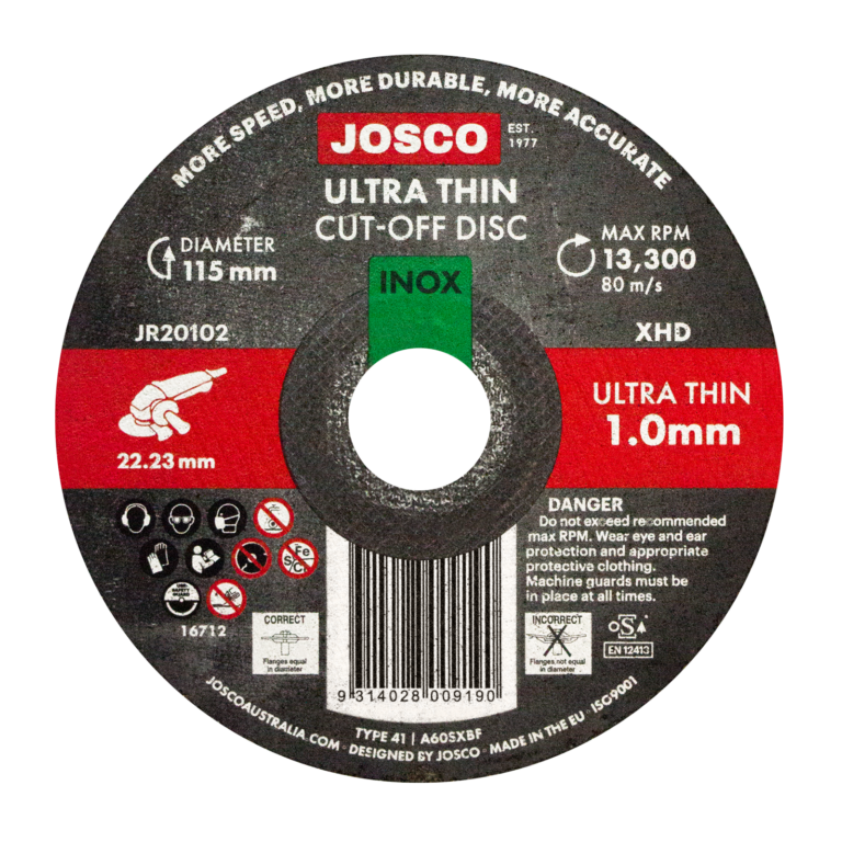 Cut-Off Disc UT Stainless 115 x 1.0mm 22.23mm - Josco