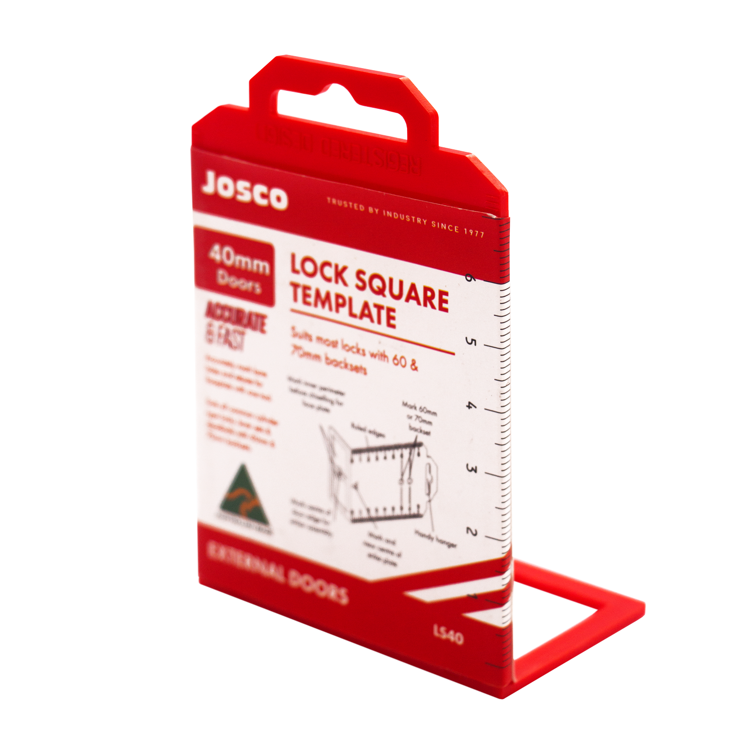 Lock Square Template 40mm External Doors - Josco